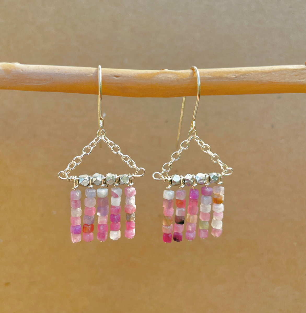 “Pretty in Pink” Tourmaline stones with highlights of Hill Tribe Silve ...